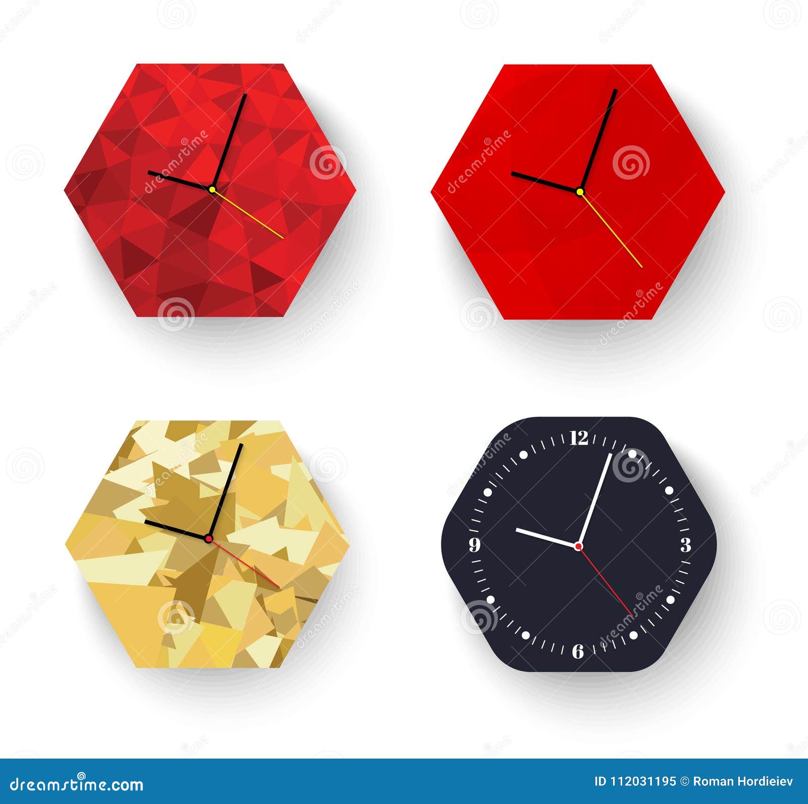 Wall Clock Office. Template Design in Vector Closeup. the Layout for ...