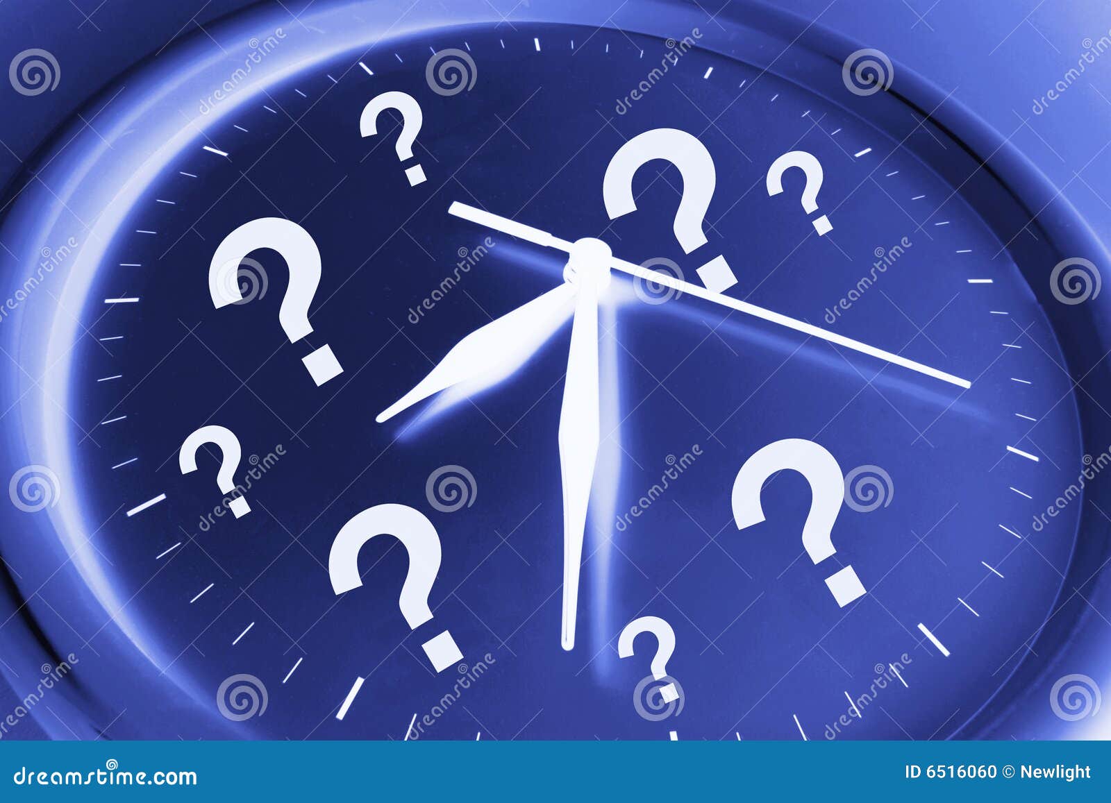 Wall Clock with Question Marks Stock Photo - Image of time, puzzles ...