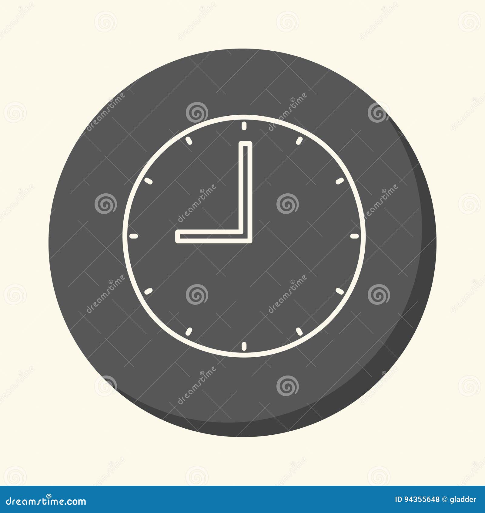 Wall Clock, Round Linear Icon With An Illusion Of Volume Stock ...