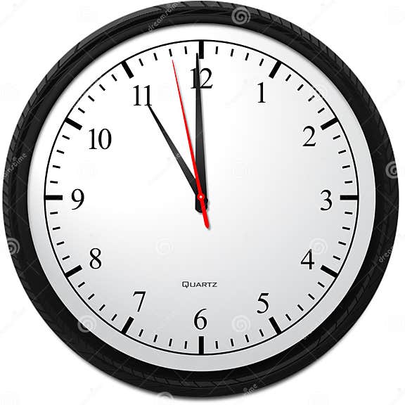 Wall Clock - Showing 11 O`Clock Stock Illustration - Illustration of ...