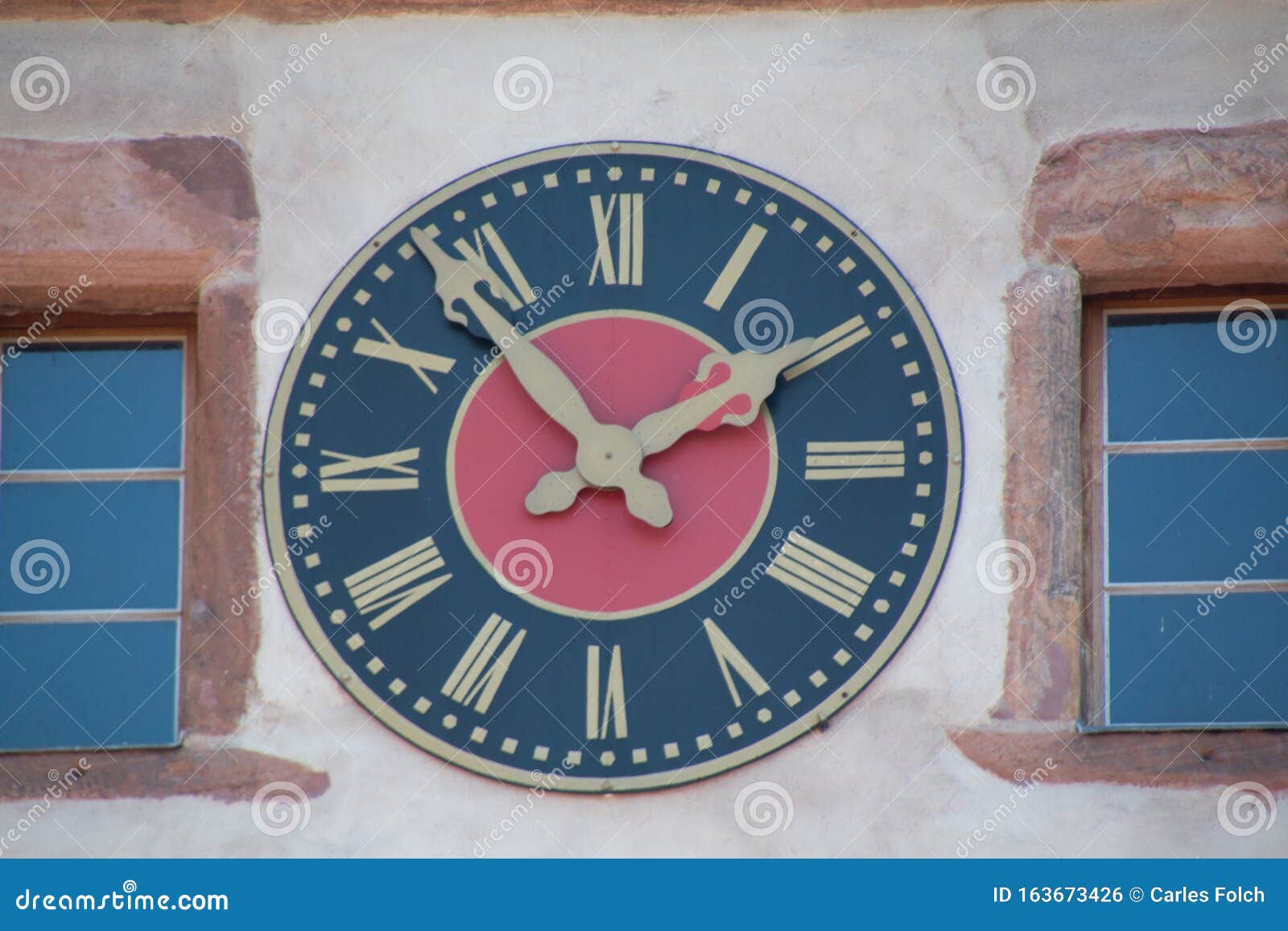 Wall clock with and spiral stock photo. Image of clock - 163673426