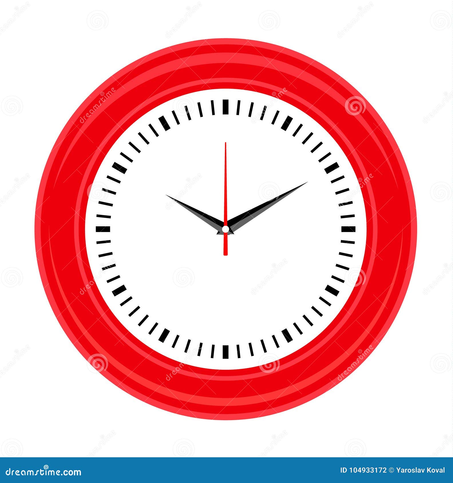 Wall Clock Template. Flat Style Vector Icon. Stock Illustration ...