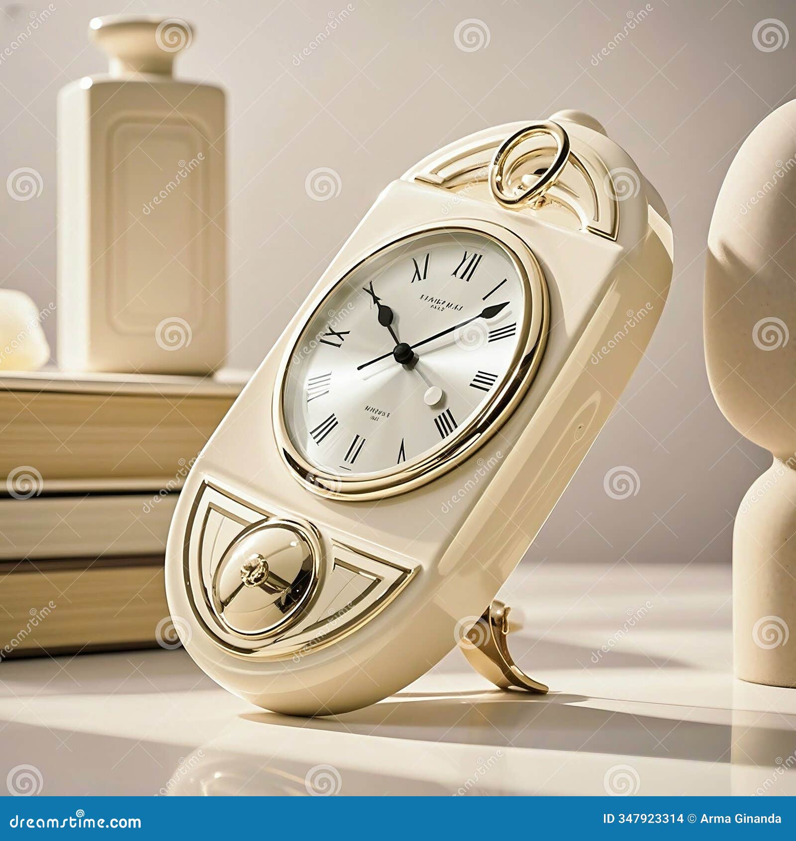 Wall Clock With A Unique, Classic, Elegant And Aesthetic Shape, With A ...