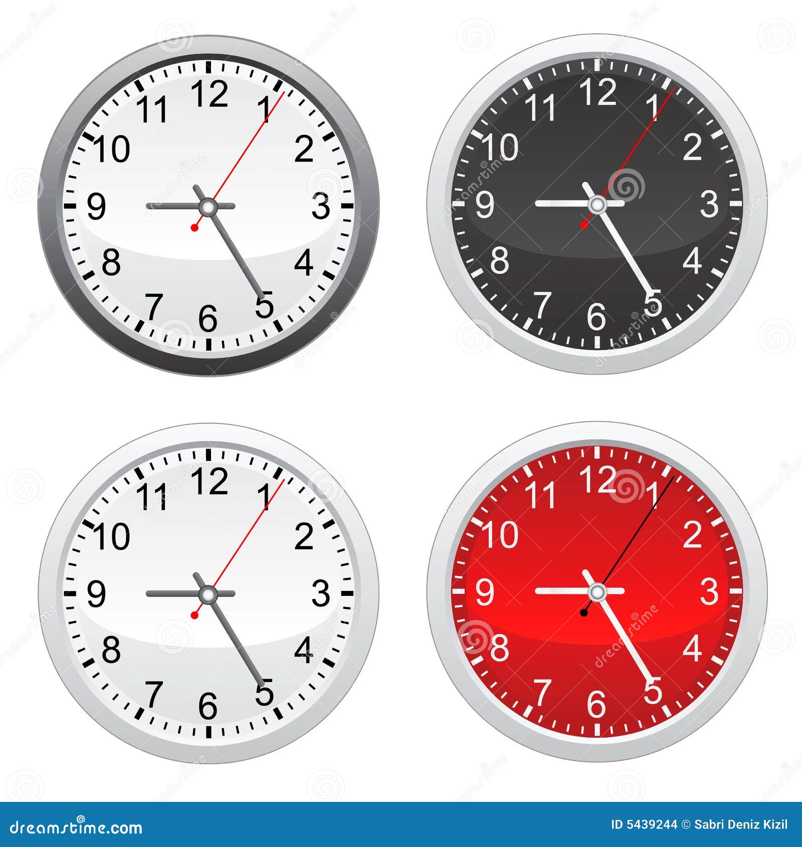 Wall clock vector stock vector. Illustration of stick - 5439244