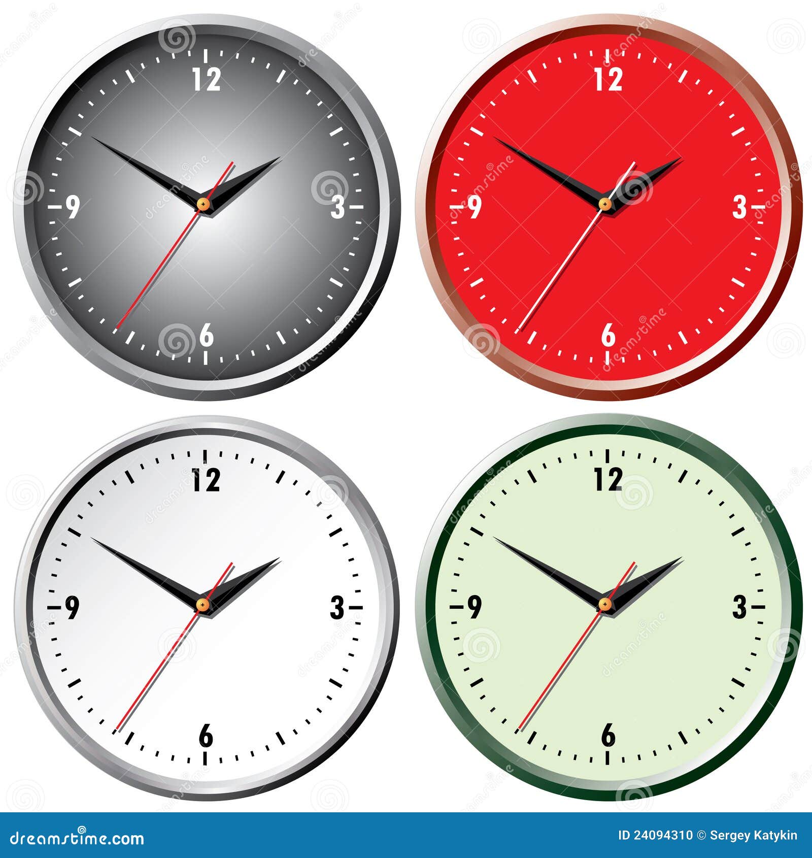 Wall Clock. Vector Illustration Stock Vector - Illustration of circle ...
