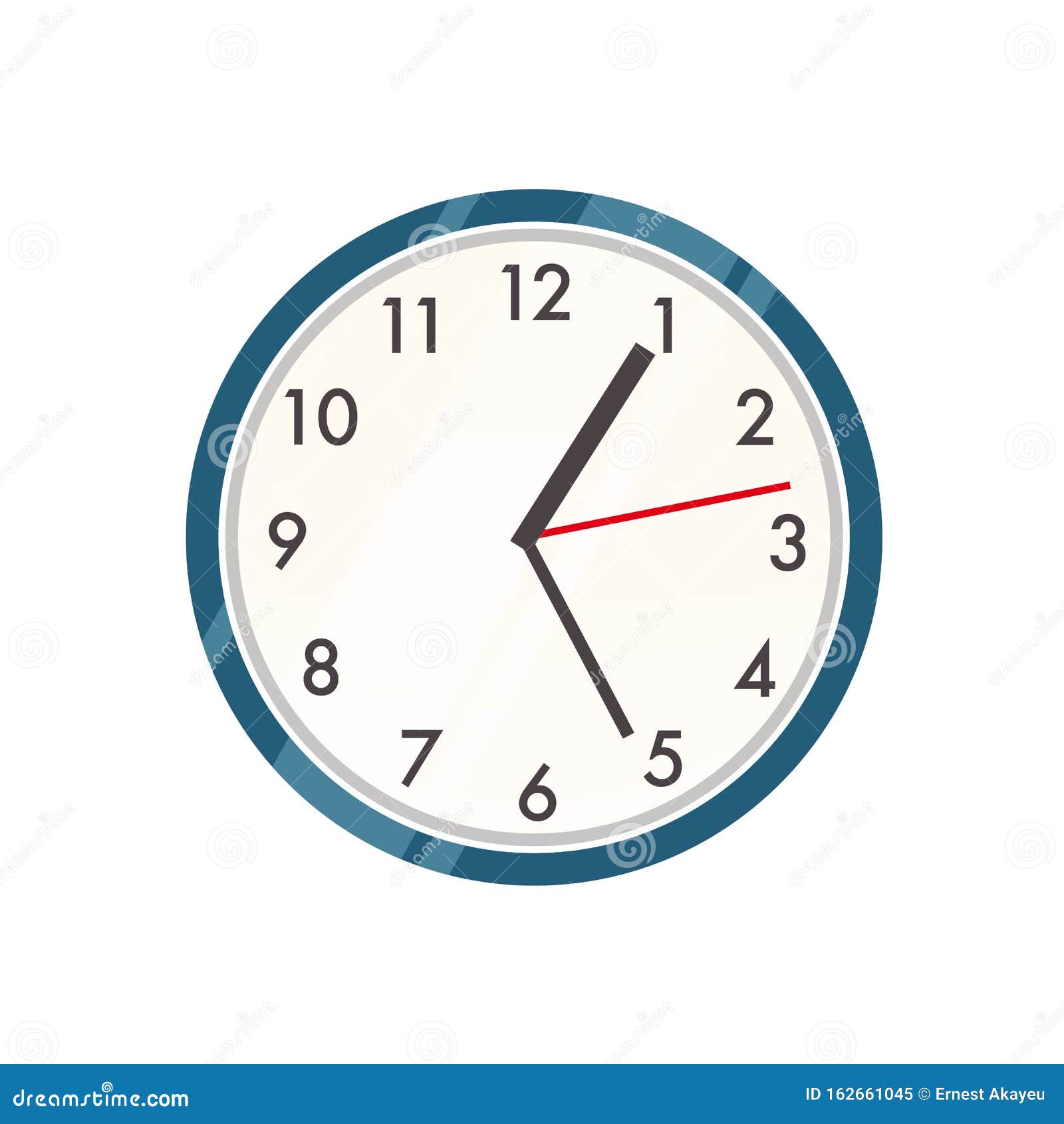 Wall Clock Vector Illustration. Contemporary Timepiece, Interior Decor ...