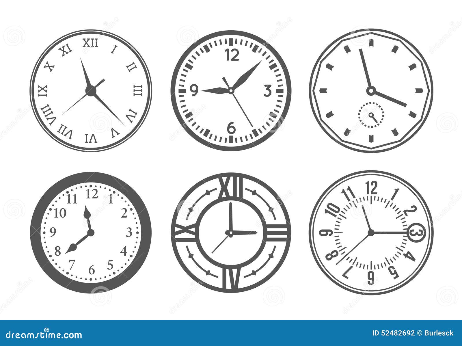 Wall clock vector set stock vector. Illustration of arrow - 52482692
