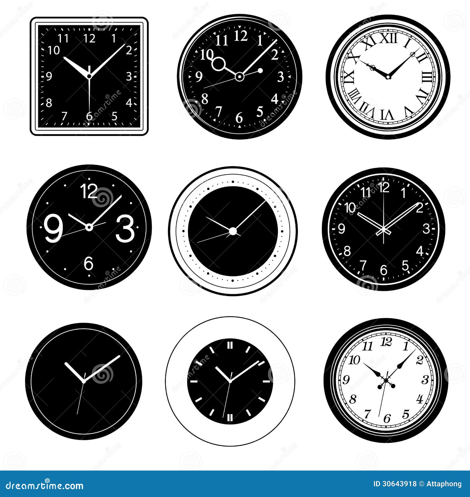 Wall clock vector stock vector. Illustration of schedule - 30643918