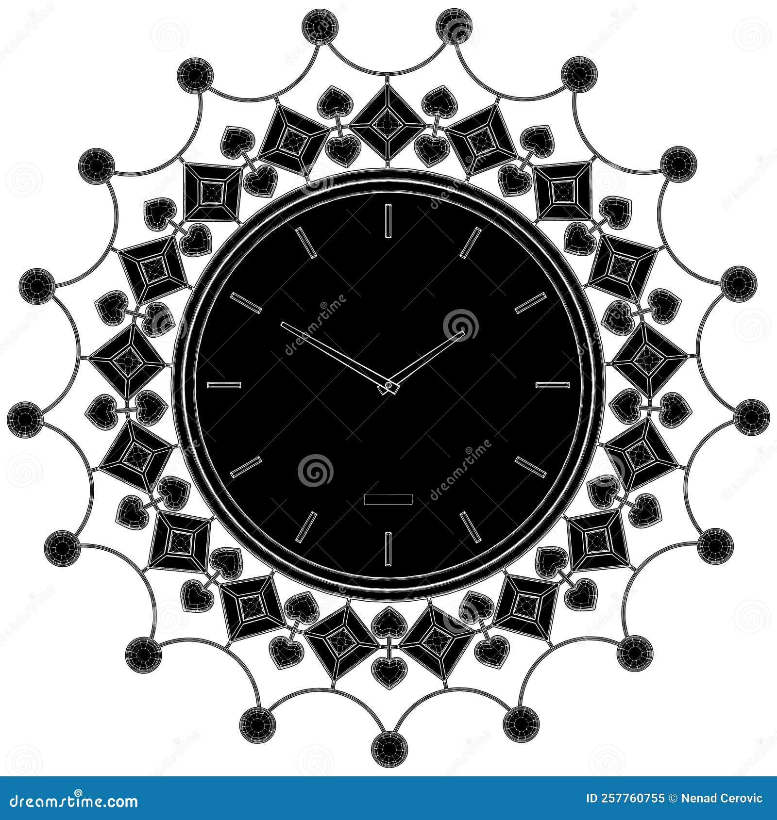 Wall Clock Watch Vector. Illustration Isolated on White Background ...