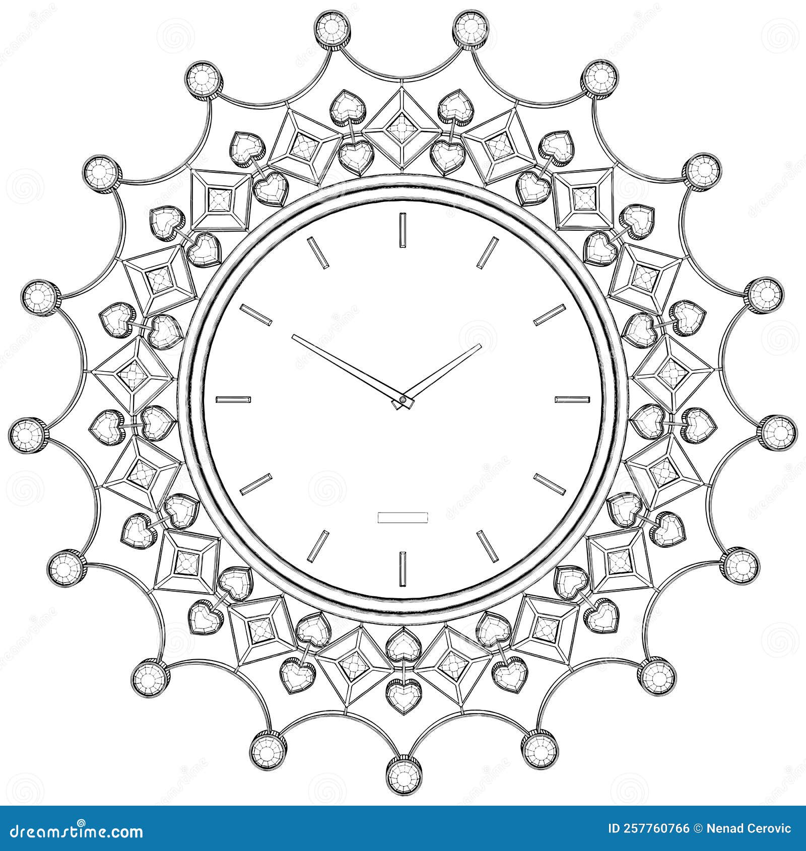 Wall Clock Watch Vector. Illustration Isolated on White Background ...