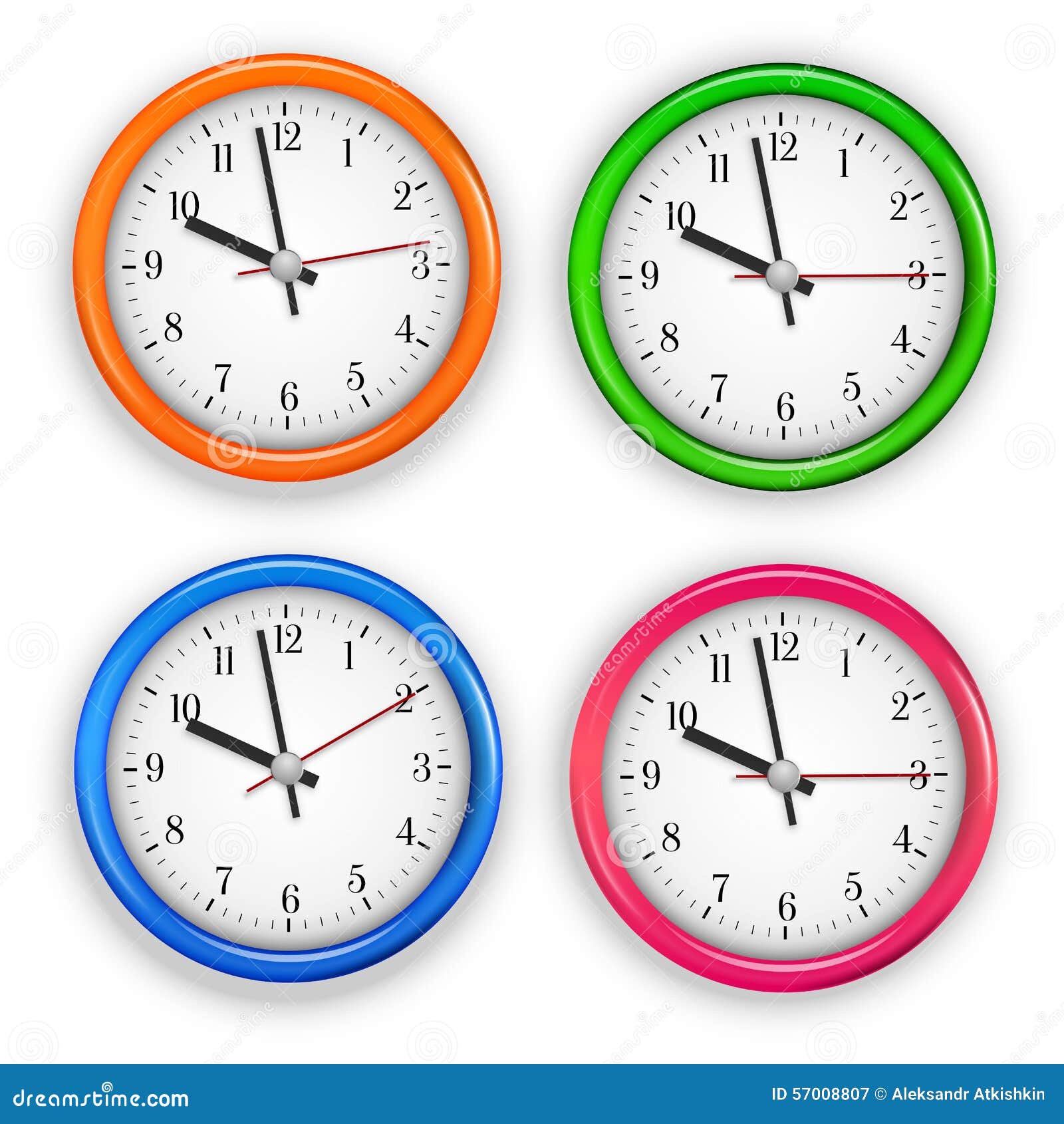 Wall clocks stock vector. Illustration of glossy, celebration - 57008807