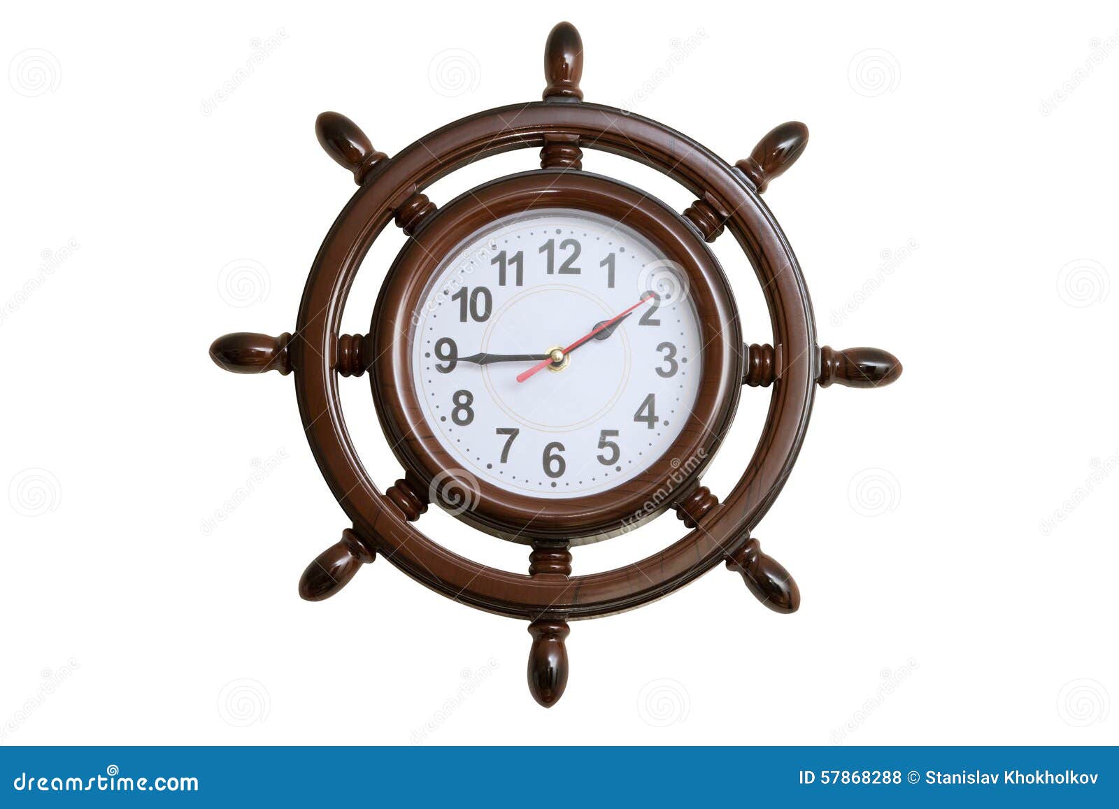 Wall Clocks in the Form of Marine Steering Wheel Stock Photo - Image of ...