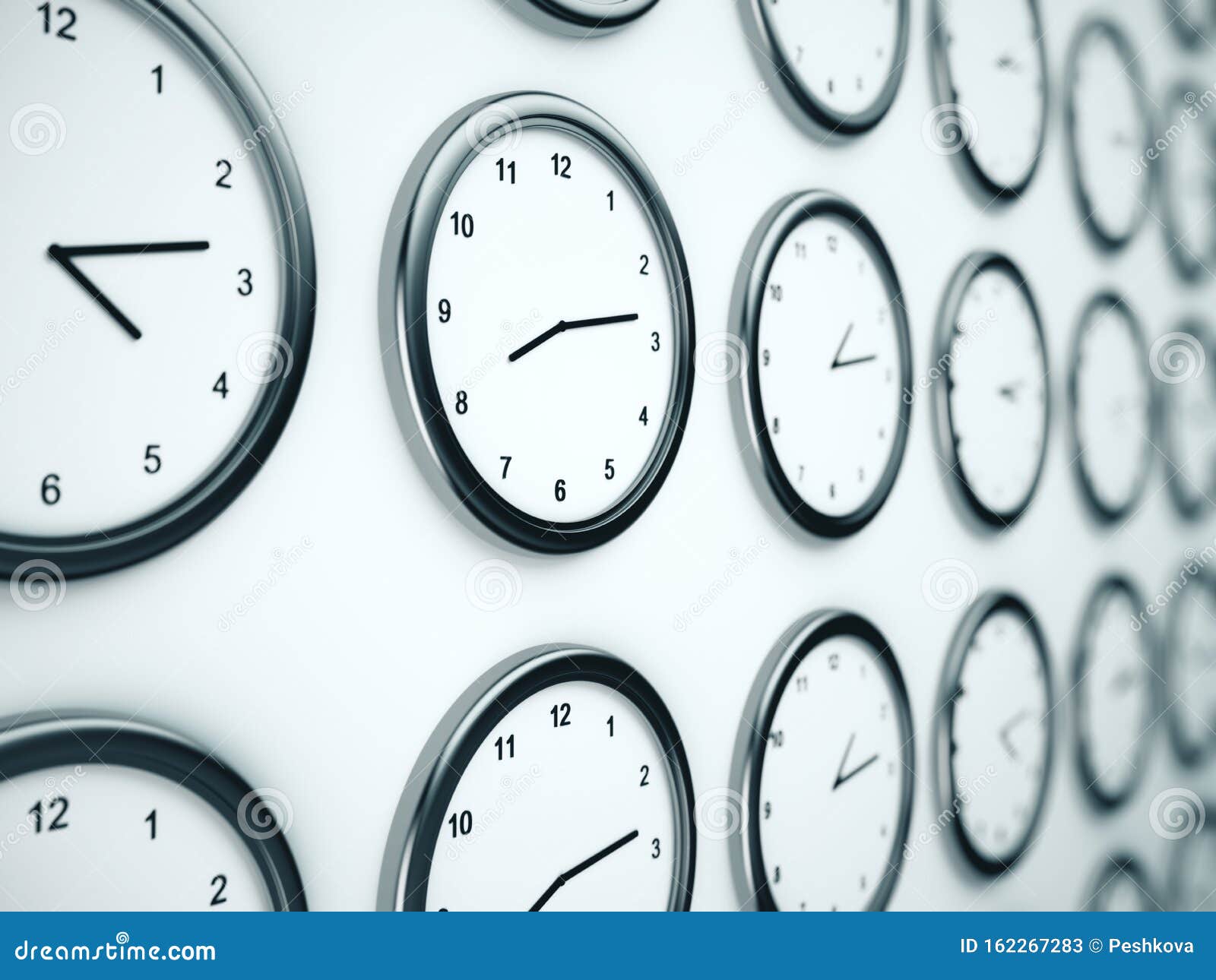 Wall clocks showing time stock illustration. Illustration of isolated ...