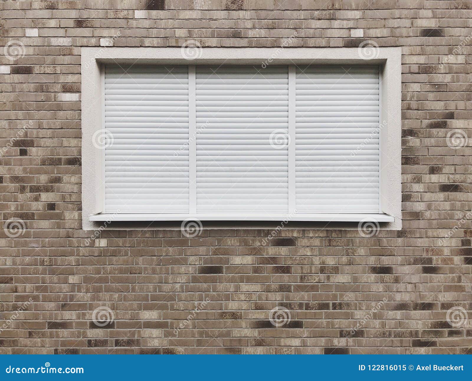Closed Window with Rolling Shutters or Roller Blinds Stock Image ...