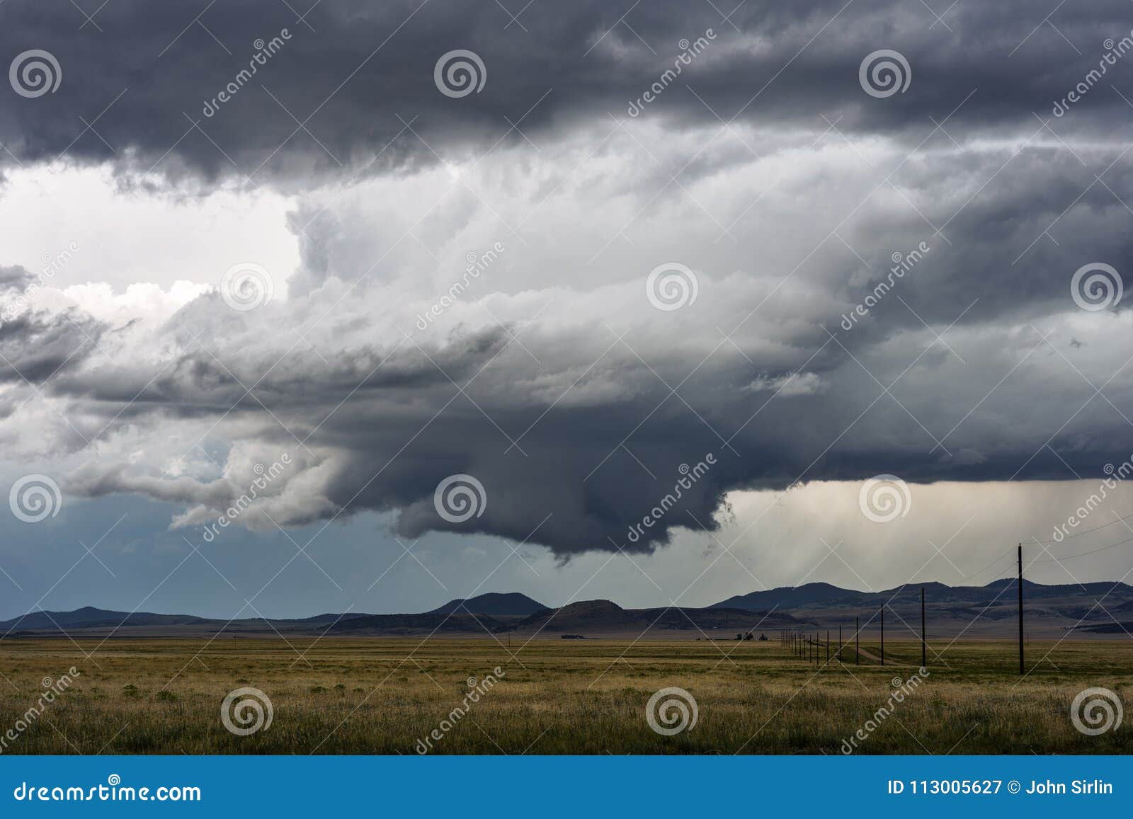 Wall Cloud Beneath a Supercell Thunderstorm Stock Image - Image of ...