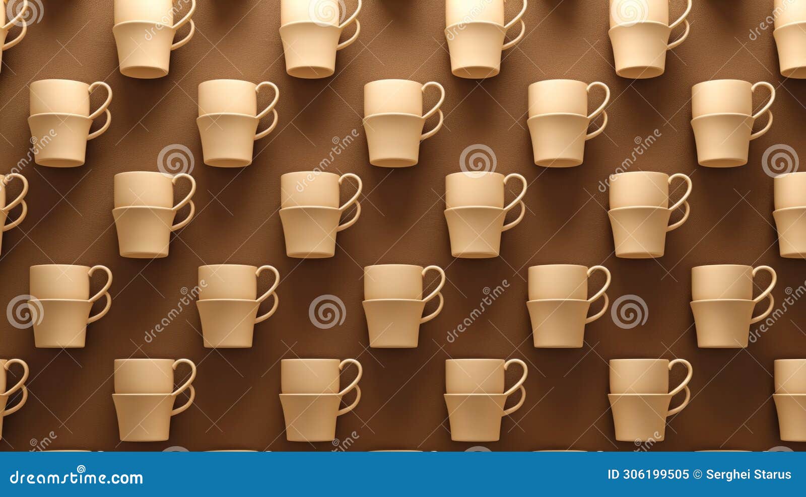 A Wall of Coffee Cups with Different Sizes and Shapes, AI Stock ...
