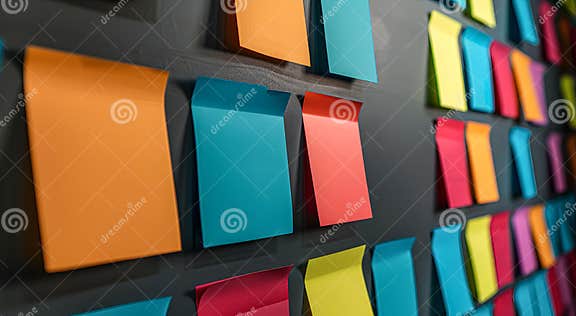 A Wall with Colored Stickers Pasted on it. a Place for Notes Stock ...