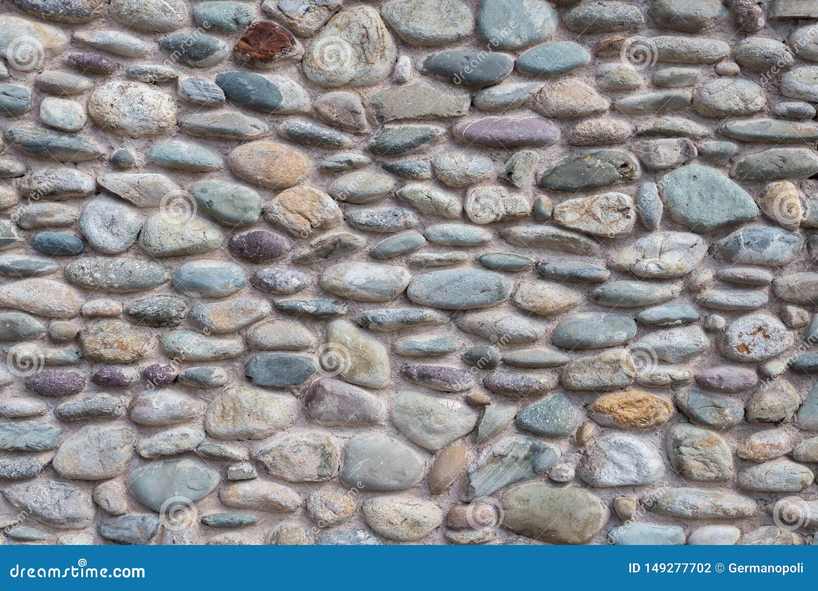 Wall with Colorful Cemented Pebbles Stock Photo - Image of construction ...