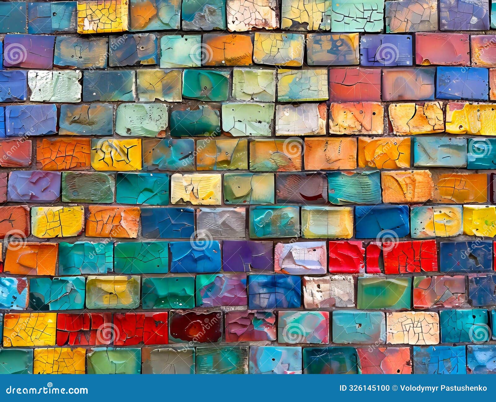 A Wall of Colorful Tiles with Different Shapes Stock Photo - Image of ...