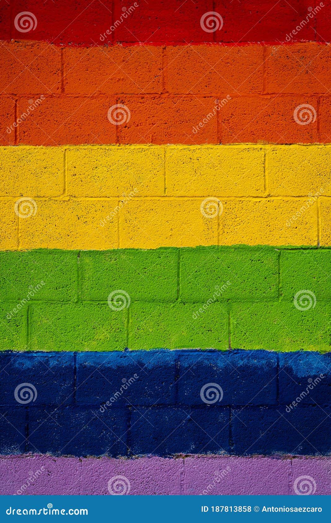 Wall with the Colors of the LGBT Flag Stock Photo - Image of building ...