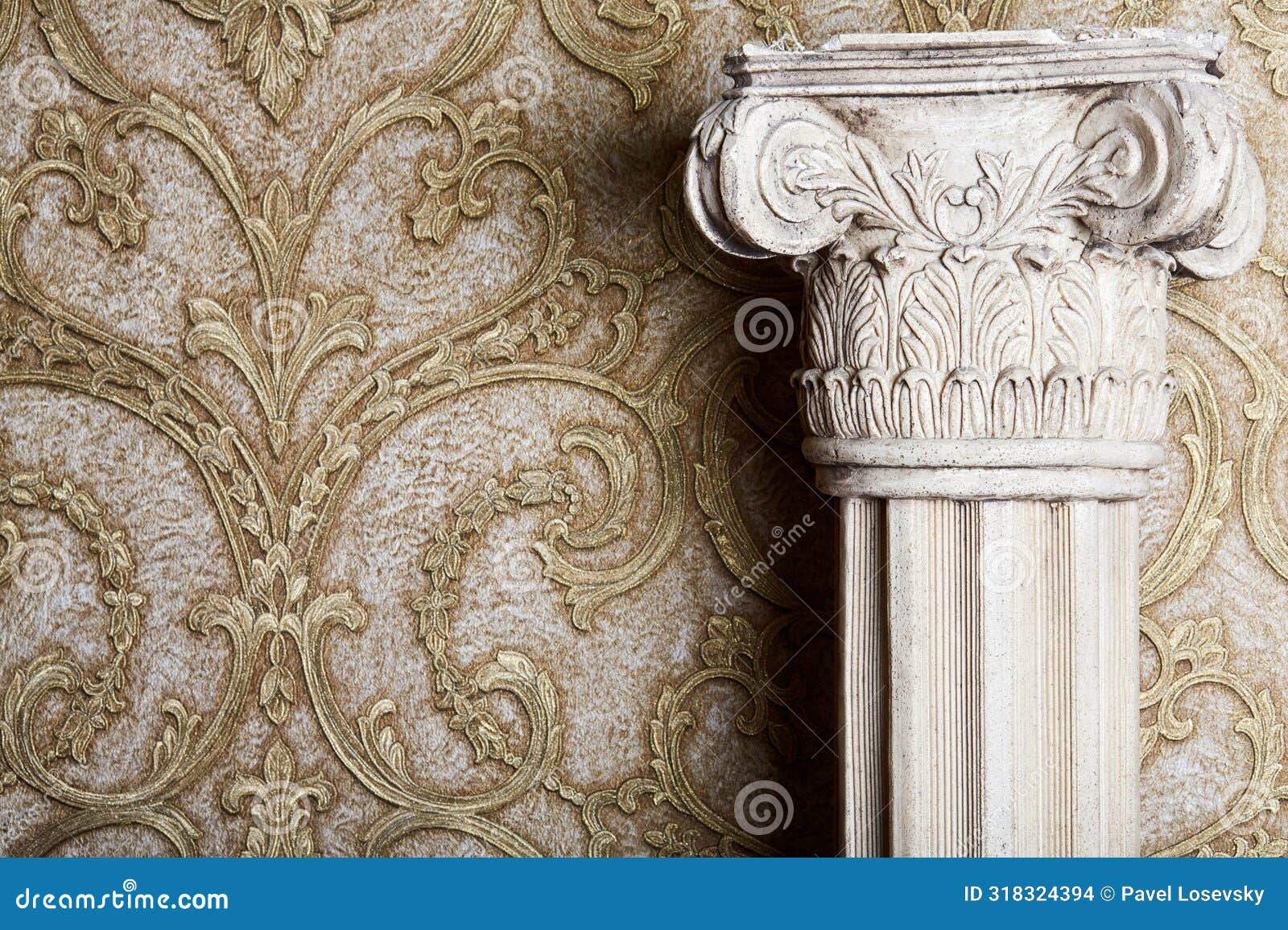 Wall and column cap in stock photo. Image of capital - 318324394