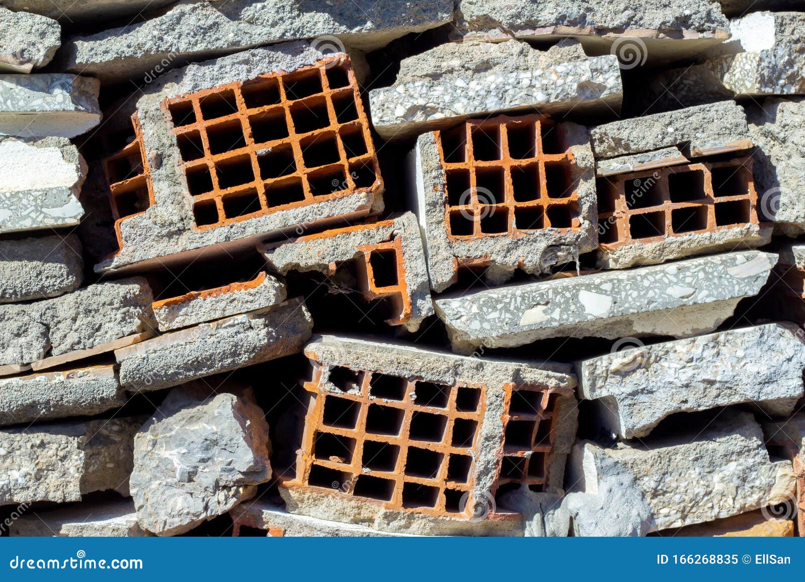 Concrete, Brick, Construction Debris, Background Stock Image - Image of ...