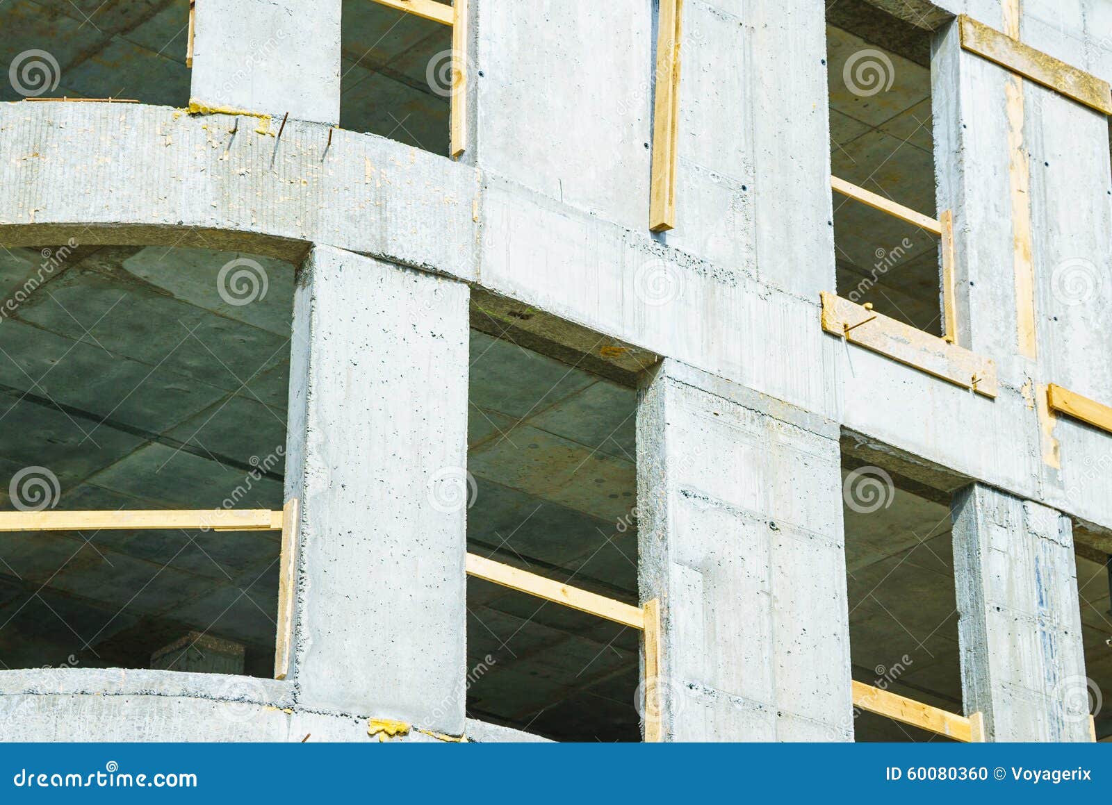 Wall of Concrete Building Construction. Industrial Stock Photo - Image ...