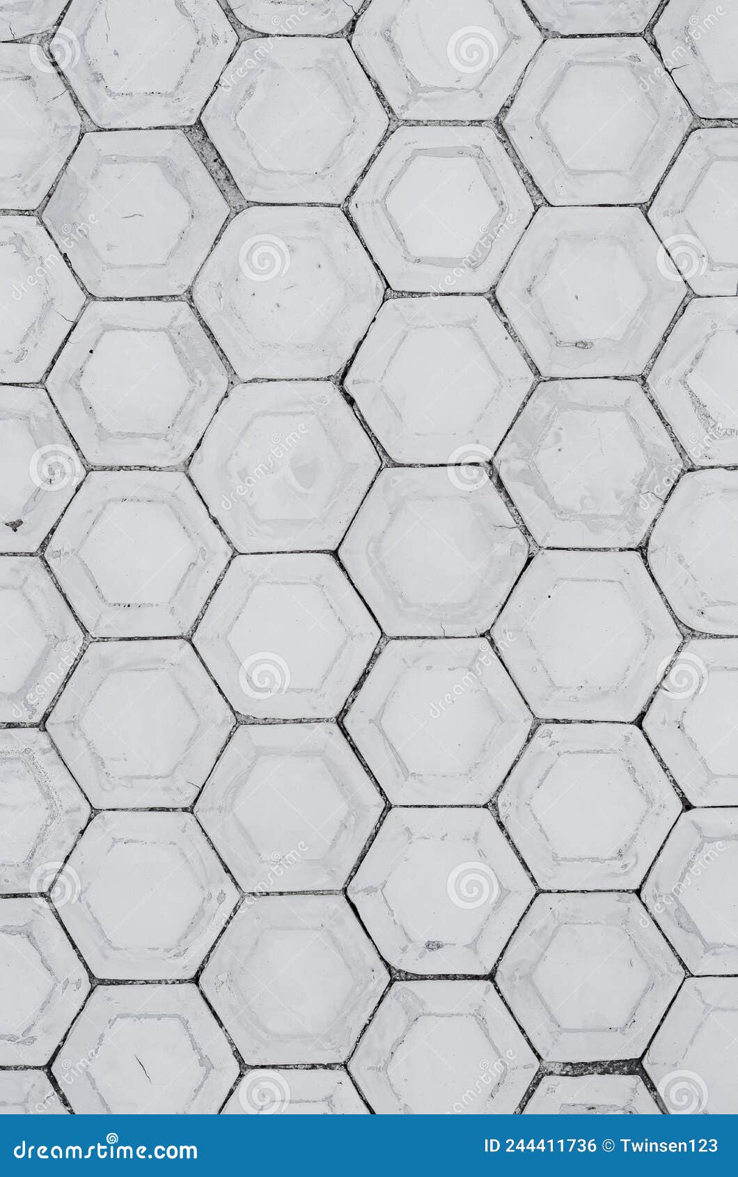 Wall with Concrete Honeycombs. Concrete Gray Hexagonal Tiles, Honeycomb ...