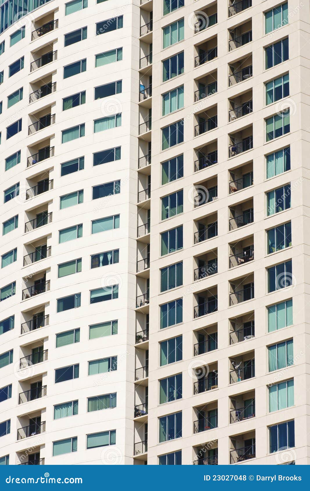 Wall of Condo Windows and Balconies Stock Photo - Image of blue, high ...