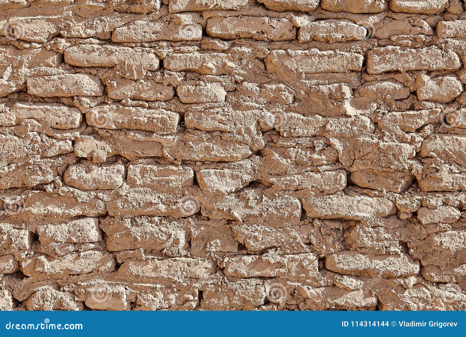 Wall Consisting of Coarse Bricks from Clay, Sandstone, or Lime. Stock ...