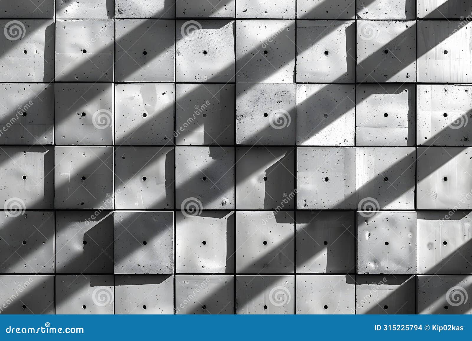 Concrete Block Wall with Shadow. Generative AI Stock Illustration ...
