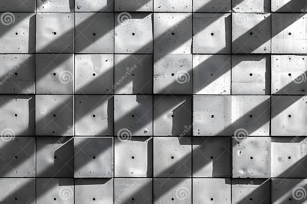 Concrete Block Wall with Shadow. Generative AI Stock Illustration ...