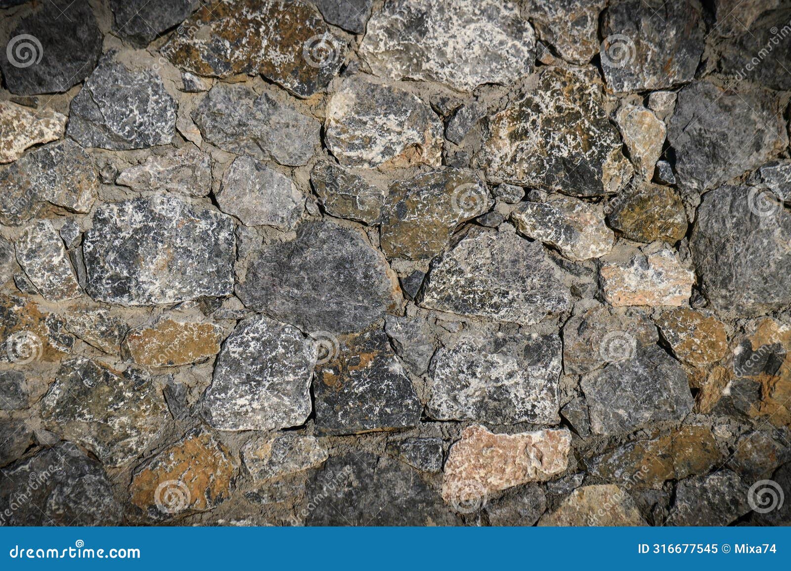 A Wall Constructed from Genuine Rock Materials 1 Stock Image - Image of ...