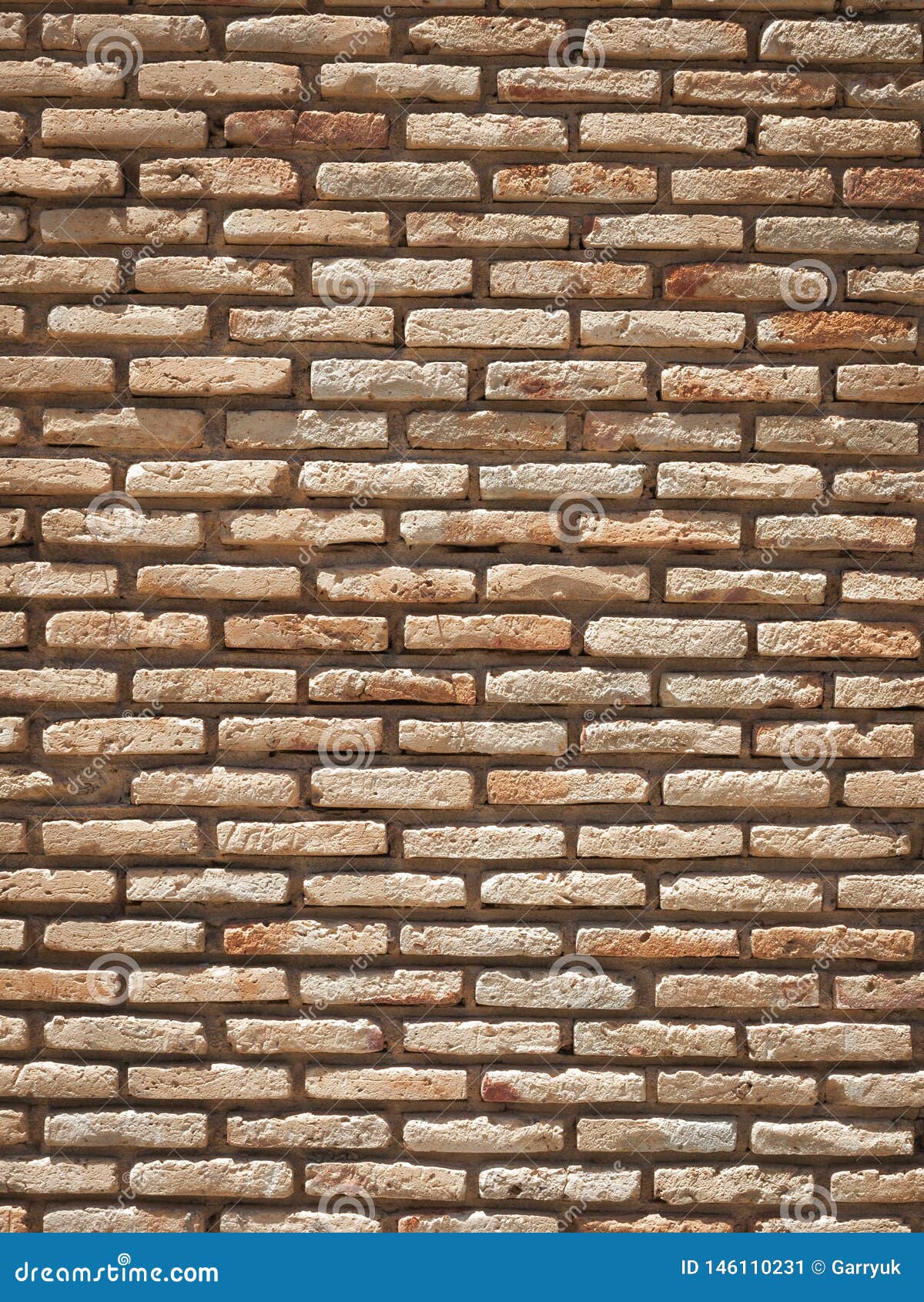 A Wall Constructed of Thin Rusty Coloured Bricks. Stock Image - Image ...