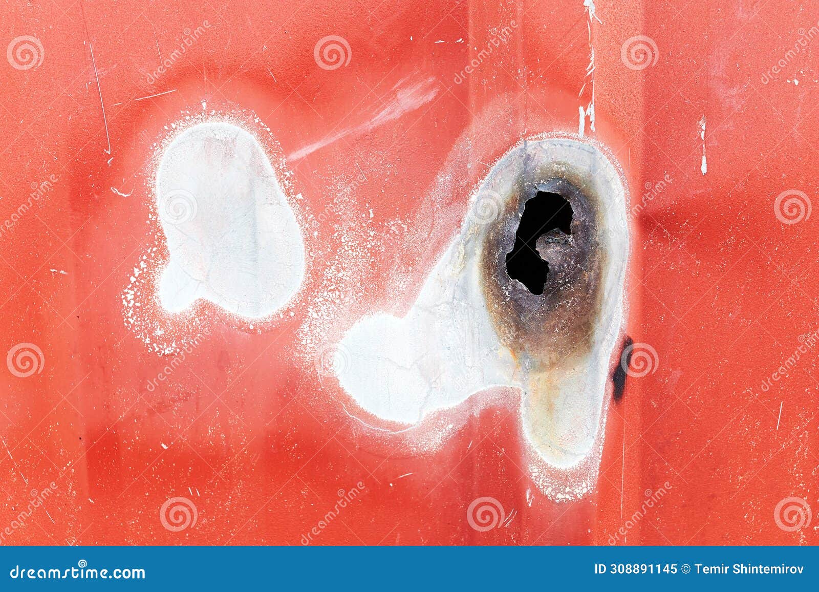 Wall of the Container with a Hole from Welding Stock Image - Image of ...