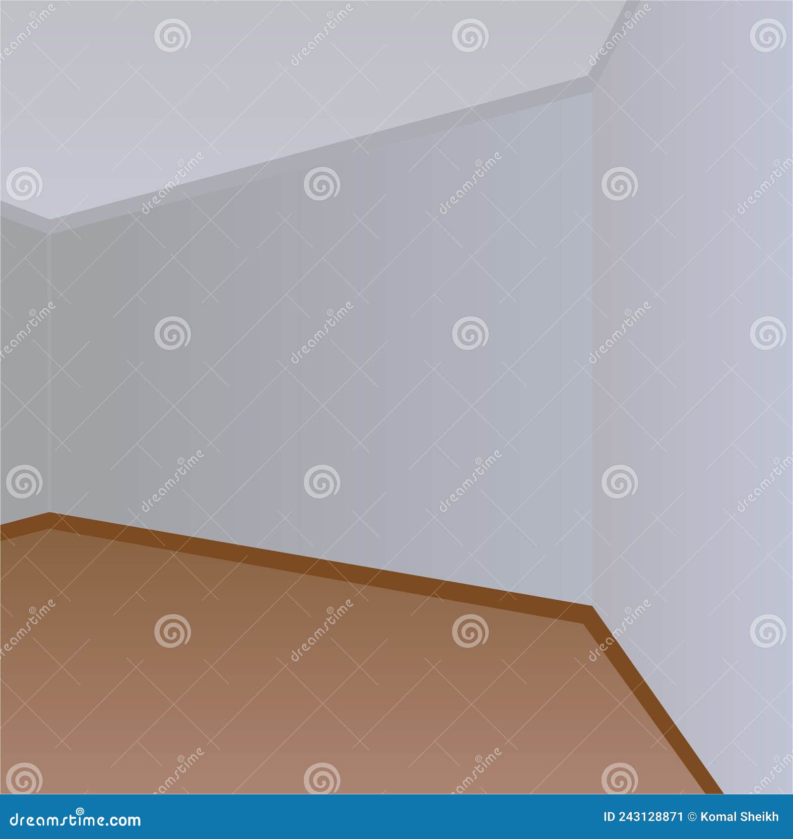Wall Corner Illustration Empty Room Design Background Vector Art Stock ...