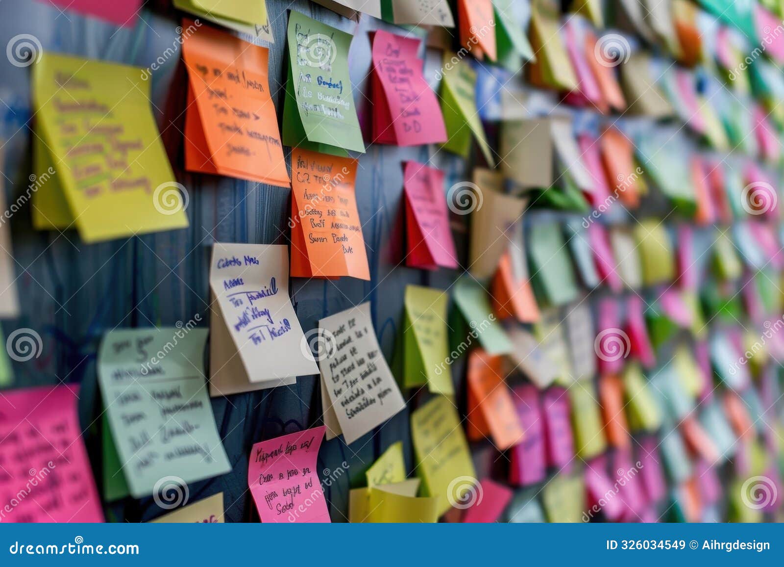A Wall of Colorful Reminders Stock Illustration - Illustration of home ...