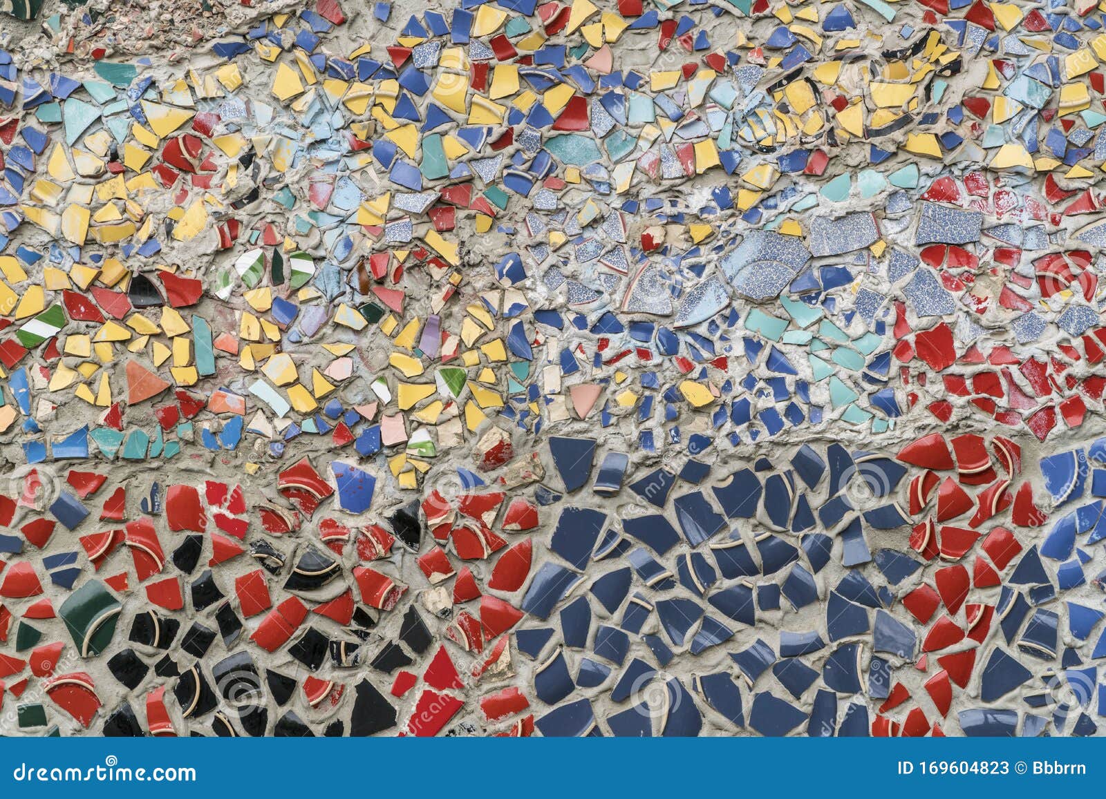 Wall Covered with Broken Ceramic Pieces Stock Image - Image of colorful ...