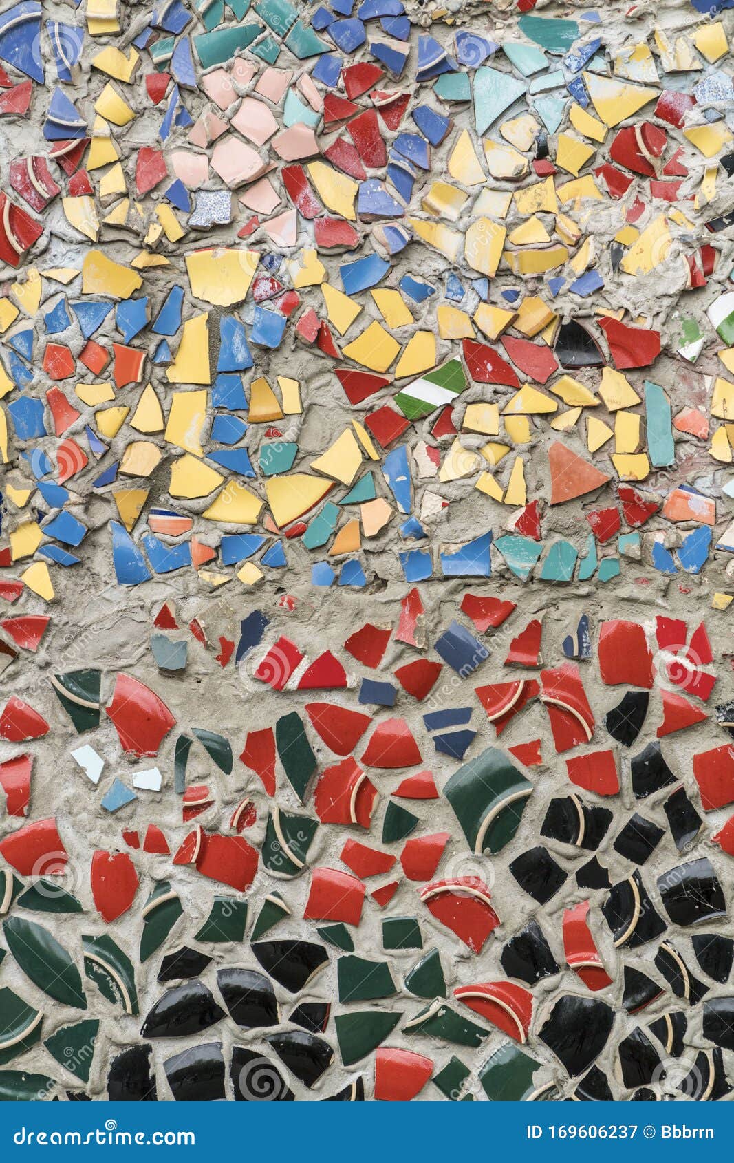 Wall Covered with Broken Ceramic Pieces Stock Image - Image of creative ...