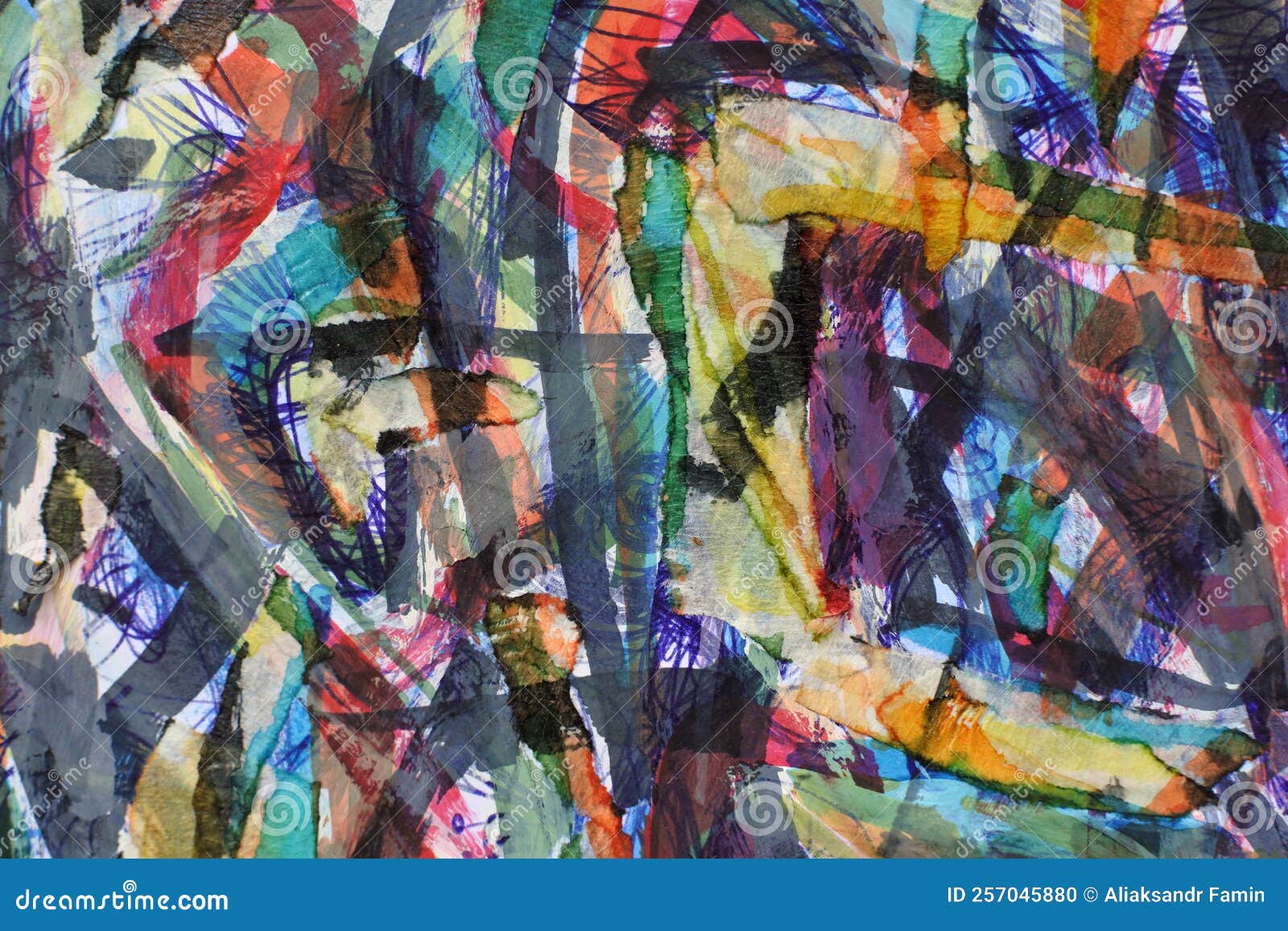A Wall Covered with Colored Scribbles. Sketch in the Style of Abstract ... A Wall Covered with Colored Scribbles. Sketch in the Style of Abstract ...