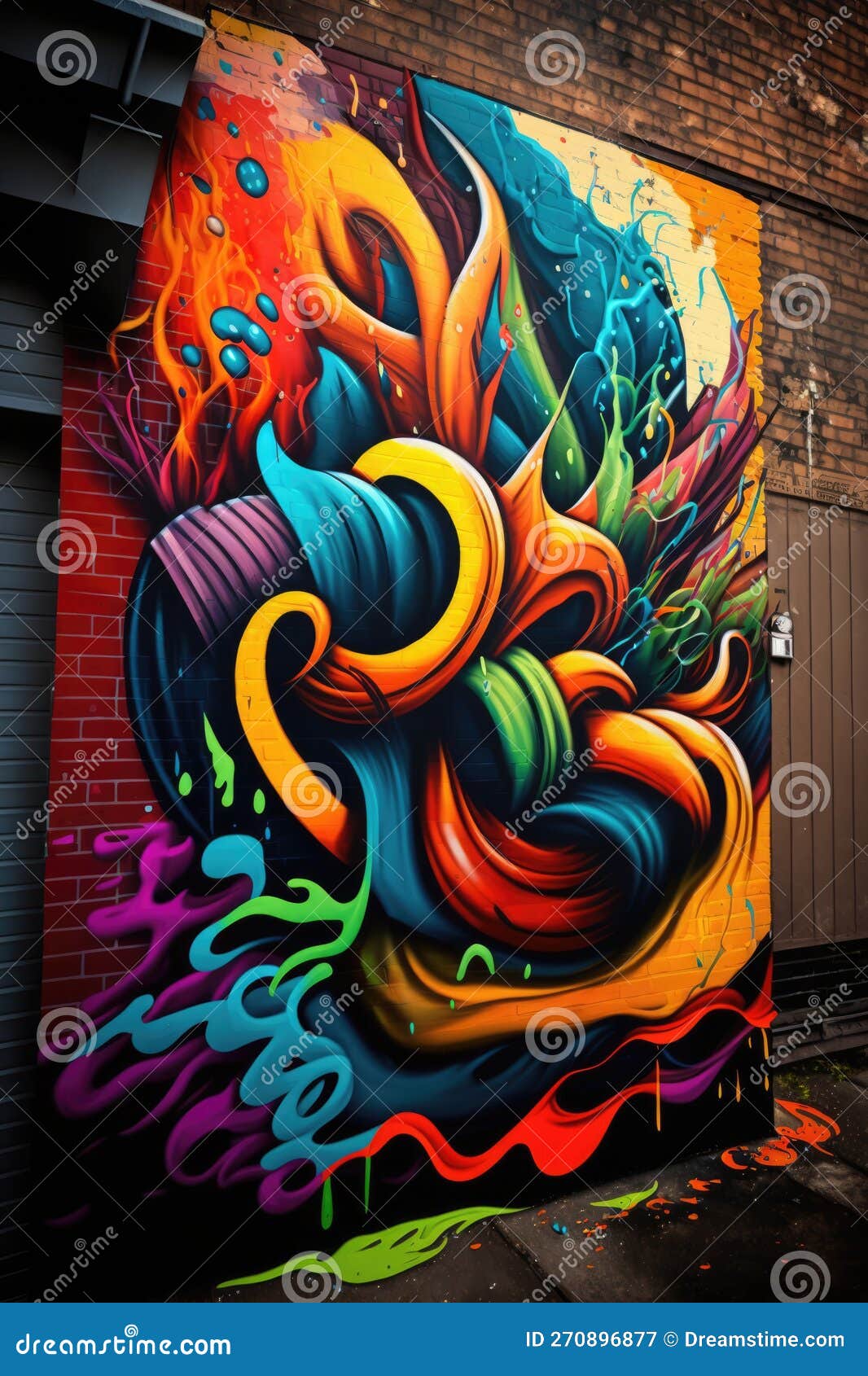 Wall Covered in Colorful Graffiti Created Using Generative Ai ...