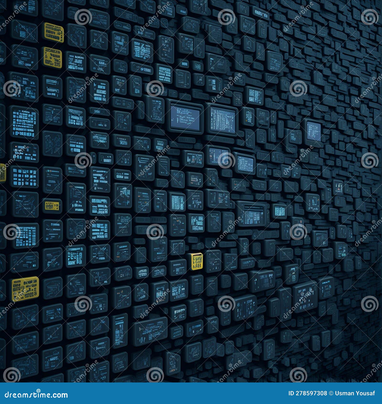 A Wall Covered in Lots of Different Types of Electronic Devices Created ...