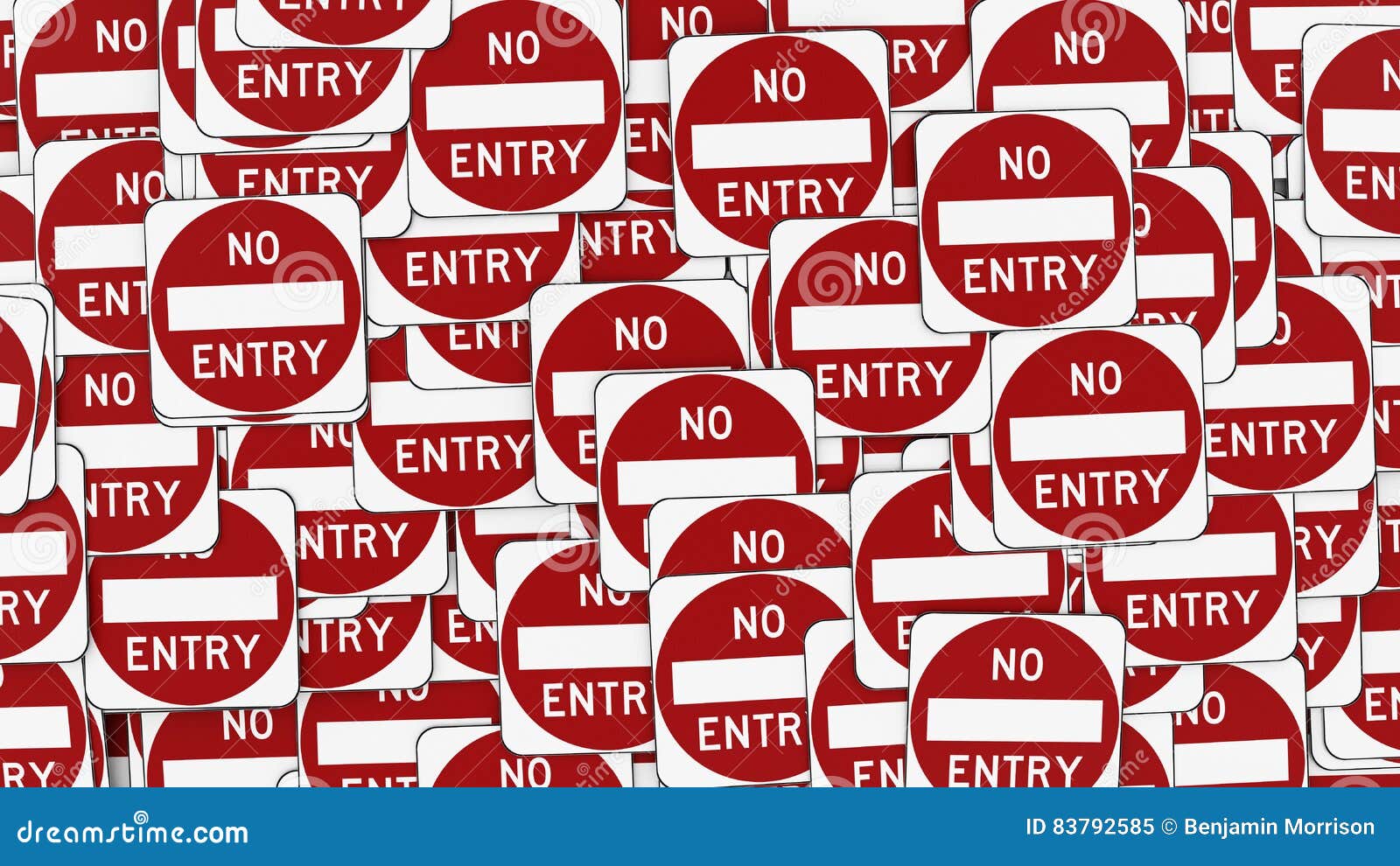Wall Covered in No Entry Signs Stock Illustration - Illustration of ...