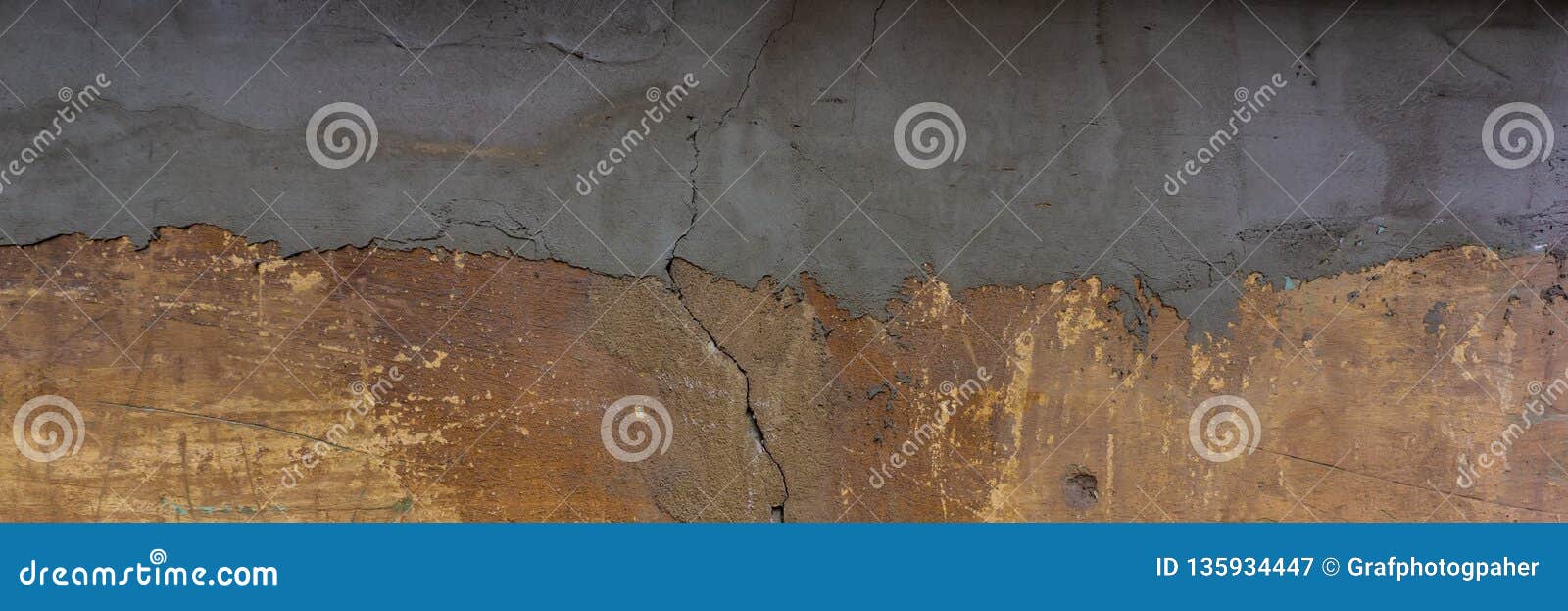 Wall Covered with Old Crumbling Cement Plaster with Traces of Paint ...