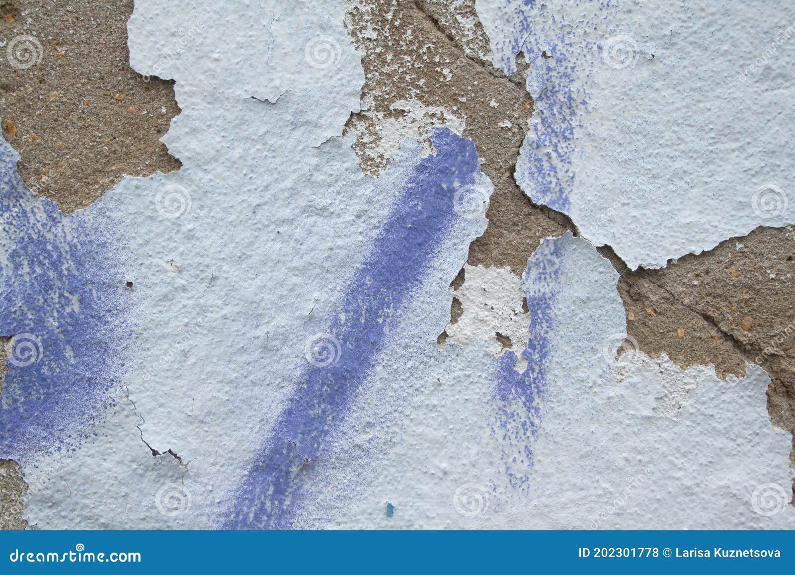 The Wall is Covered with Old Peeling Plaster, Painted in Different ...