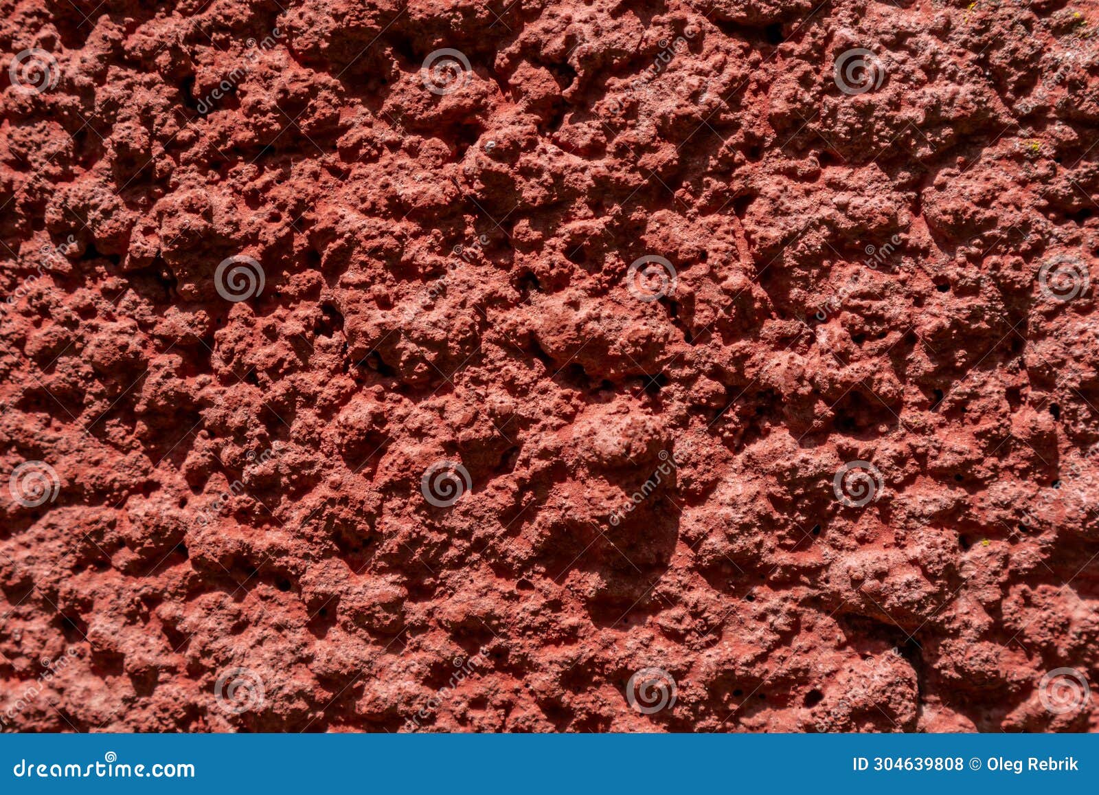 The Wall is Covered with Red Rough Plaster. Texture, Background Stock ...