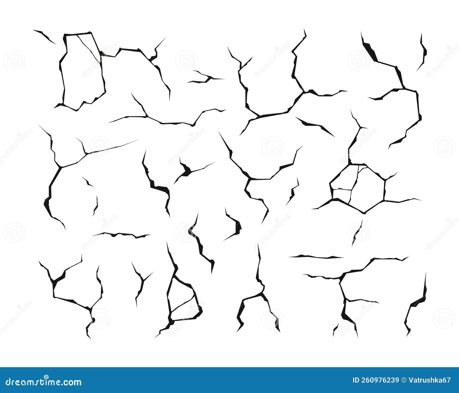 Wall Cracks. Earthquake Ground Split, Destruction Damage Smash Crushed ...