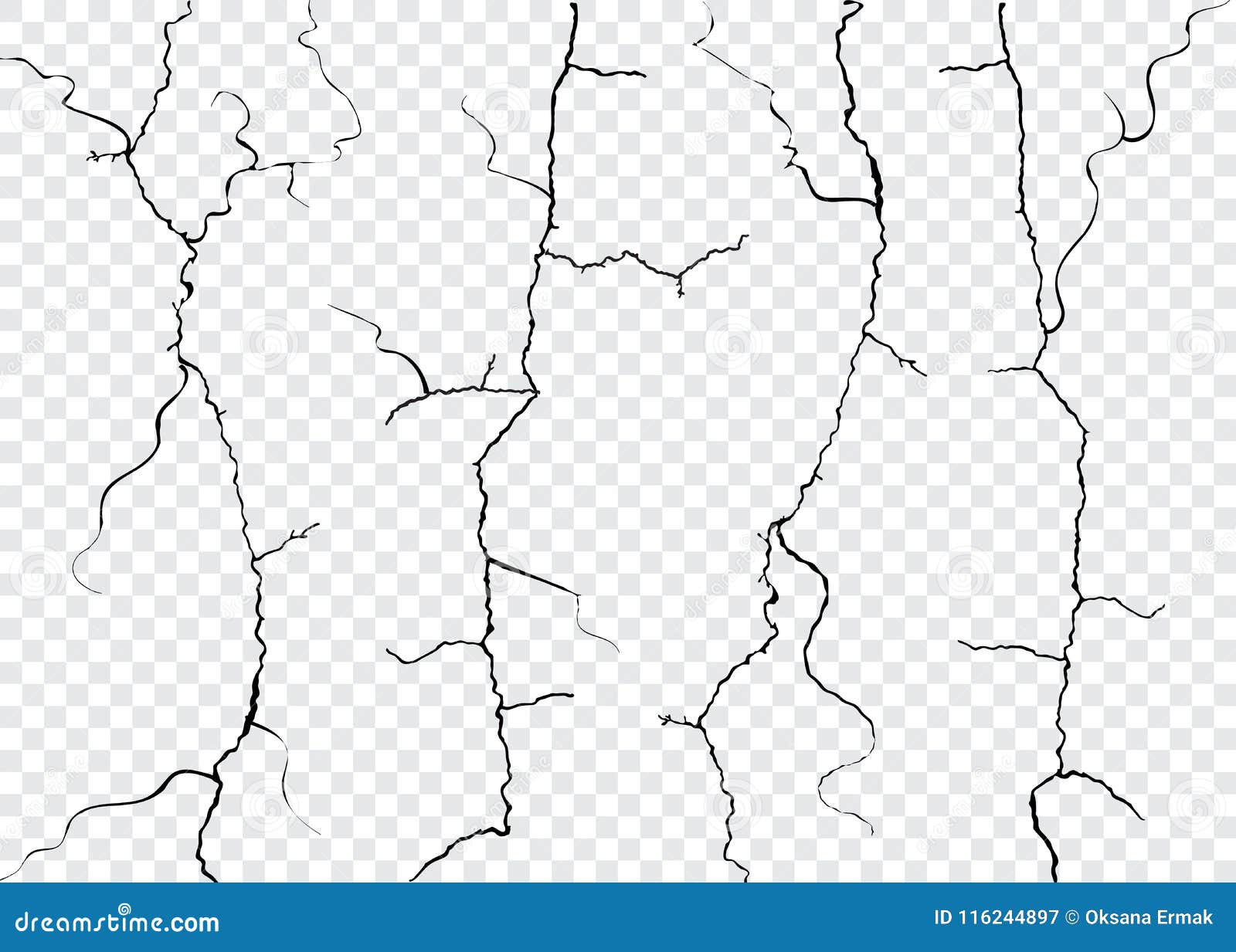 Wall Cracks Isolated stock vector. Illustration of danger - 116244897