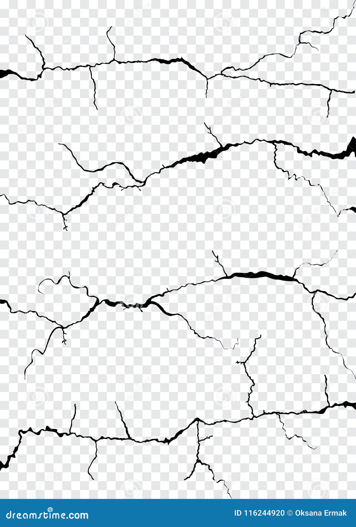 Wall Cracks Isolated stock vector. Illustration of background - 116244920