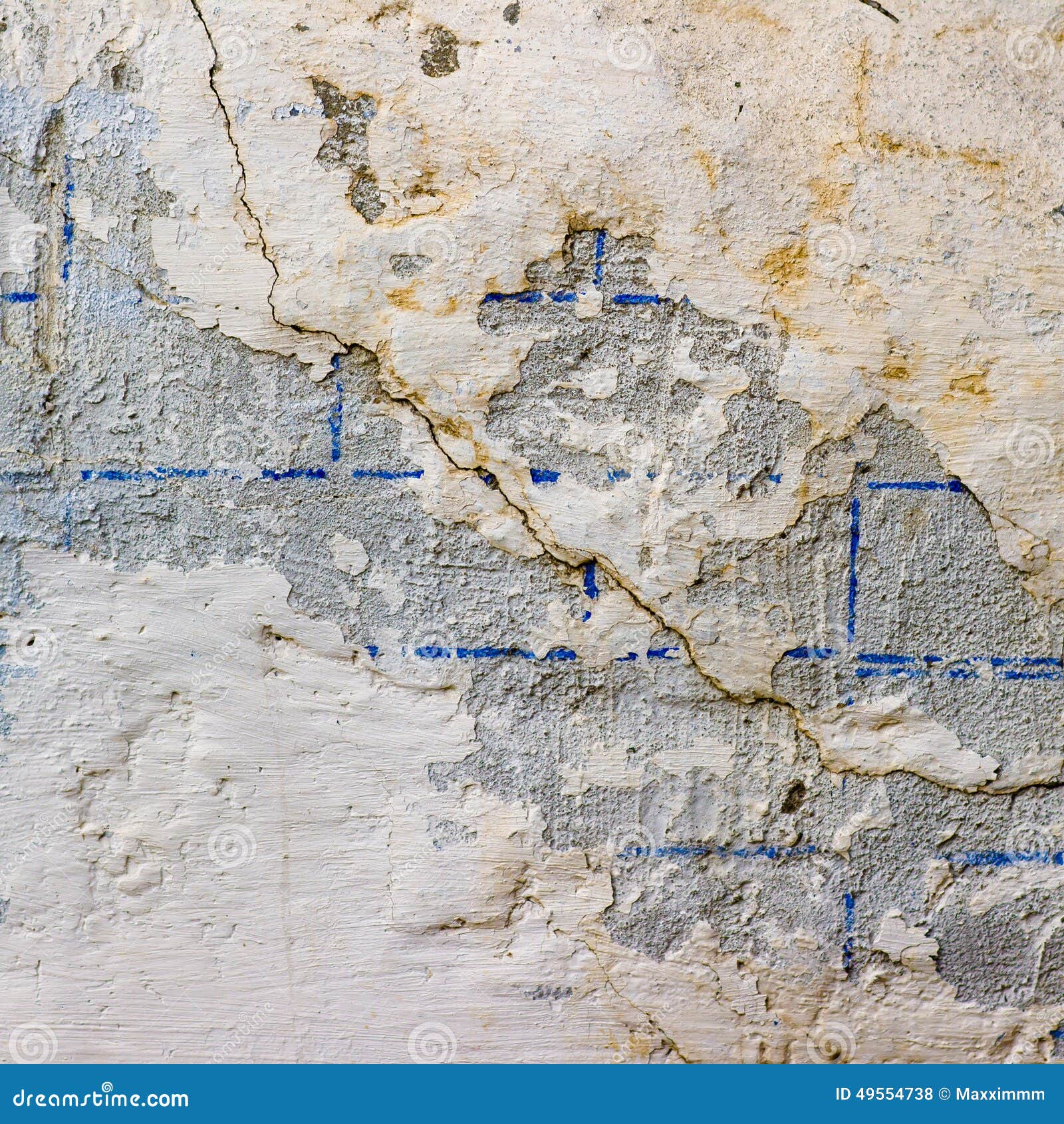 Wall with Cracks Texture Fissure Damages Paint Stock Photo - Image of ...